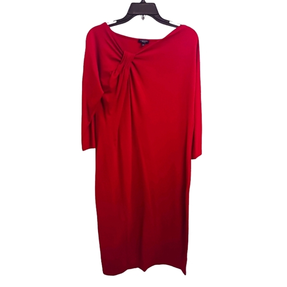 Talbots | Dresses | Talbots Deep Red Maroon Long Sleeve Dress Size 4 ...